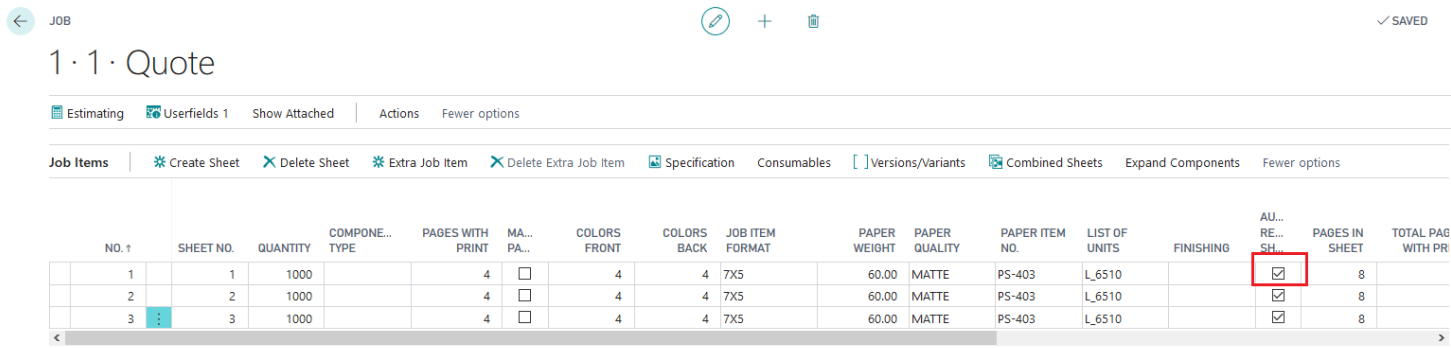 How to get the right make ready on residual sheets - PrintVis Documentation